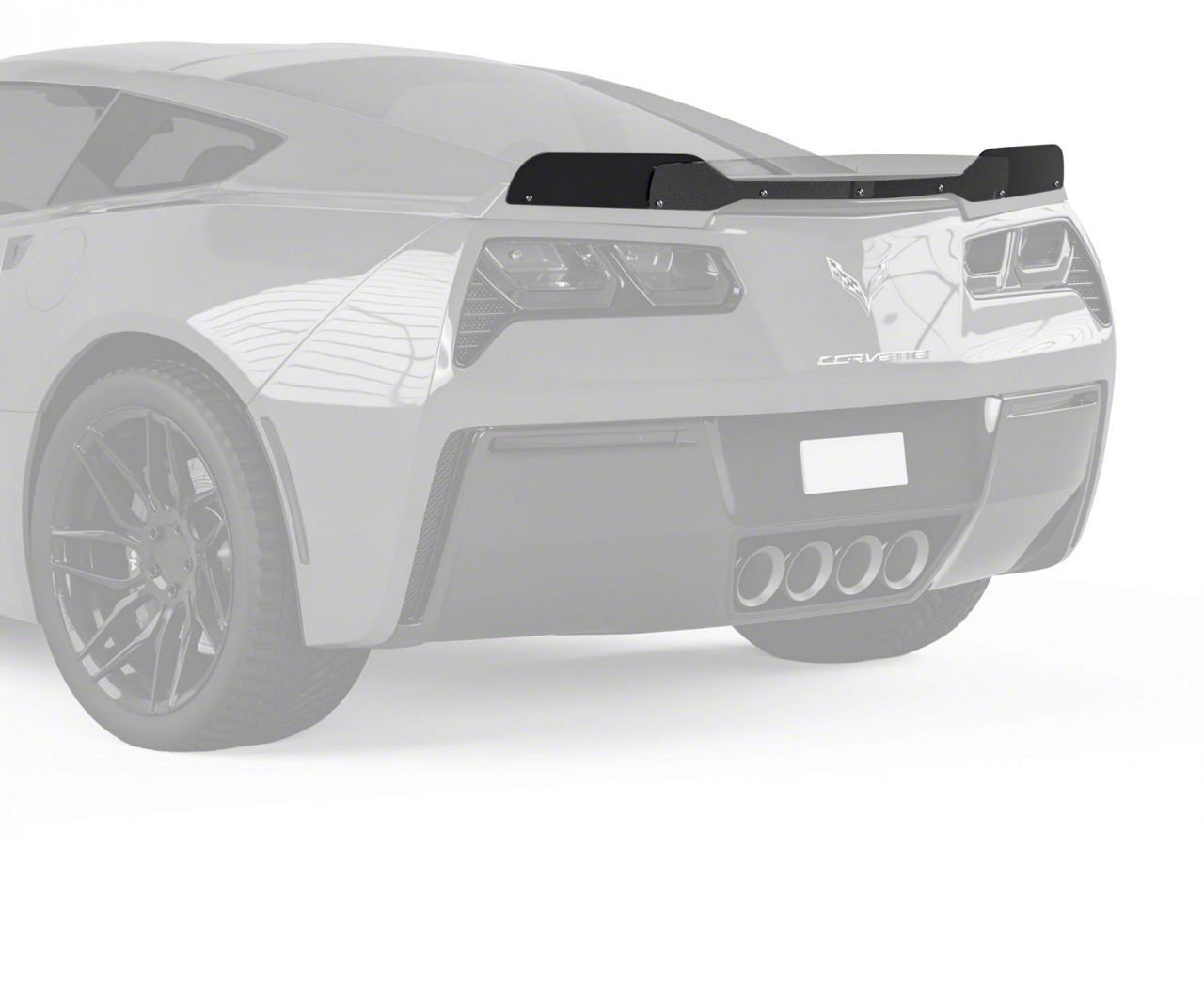 Corvette V3R Wicker Bill Rear Spoiler Add-On; Dry Carbon Fiber Vinyl ...