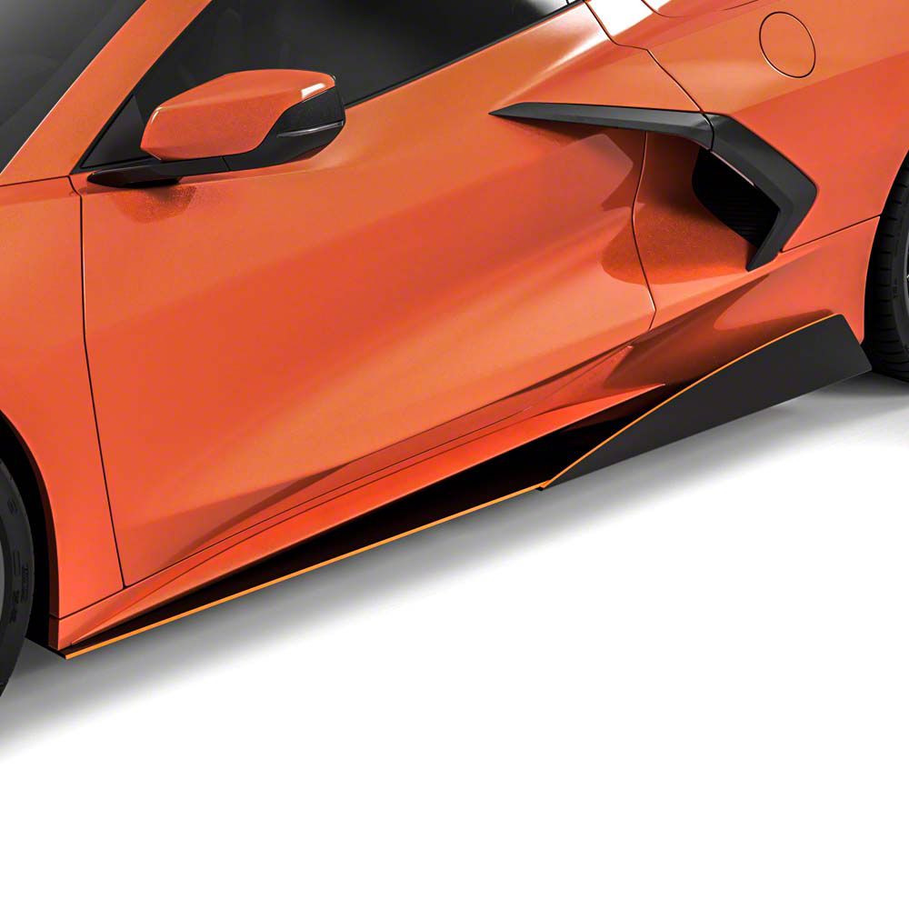 Corvette V5R Side Splitters; Textured Black (20-26 Corvette C8) - Free ...