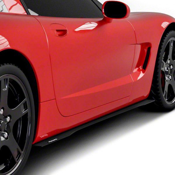 Corvette VZ Side Skirt Splitters; Dry Carbon Fiber Vinyl (97-04 ...