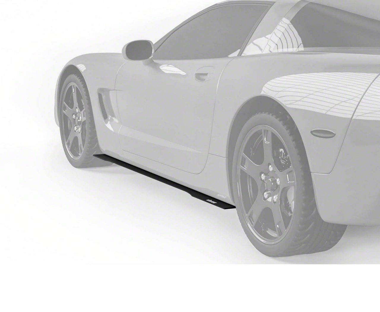 Corvette VZ Side Skirt Splitters; Satin Black Ice Vinyl (97-04 Corvette ...