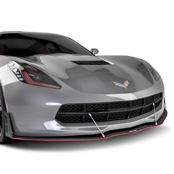 Corvette VZ Style Front Bumper Splitter; Matte Black Vinyl (14-19 ...