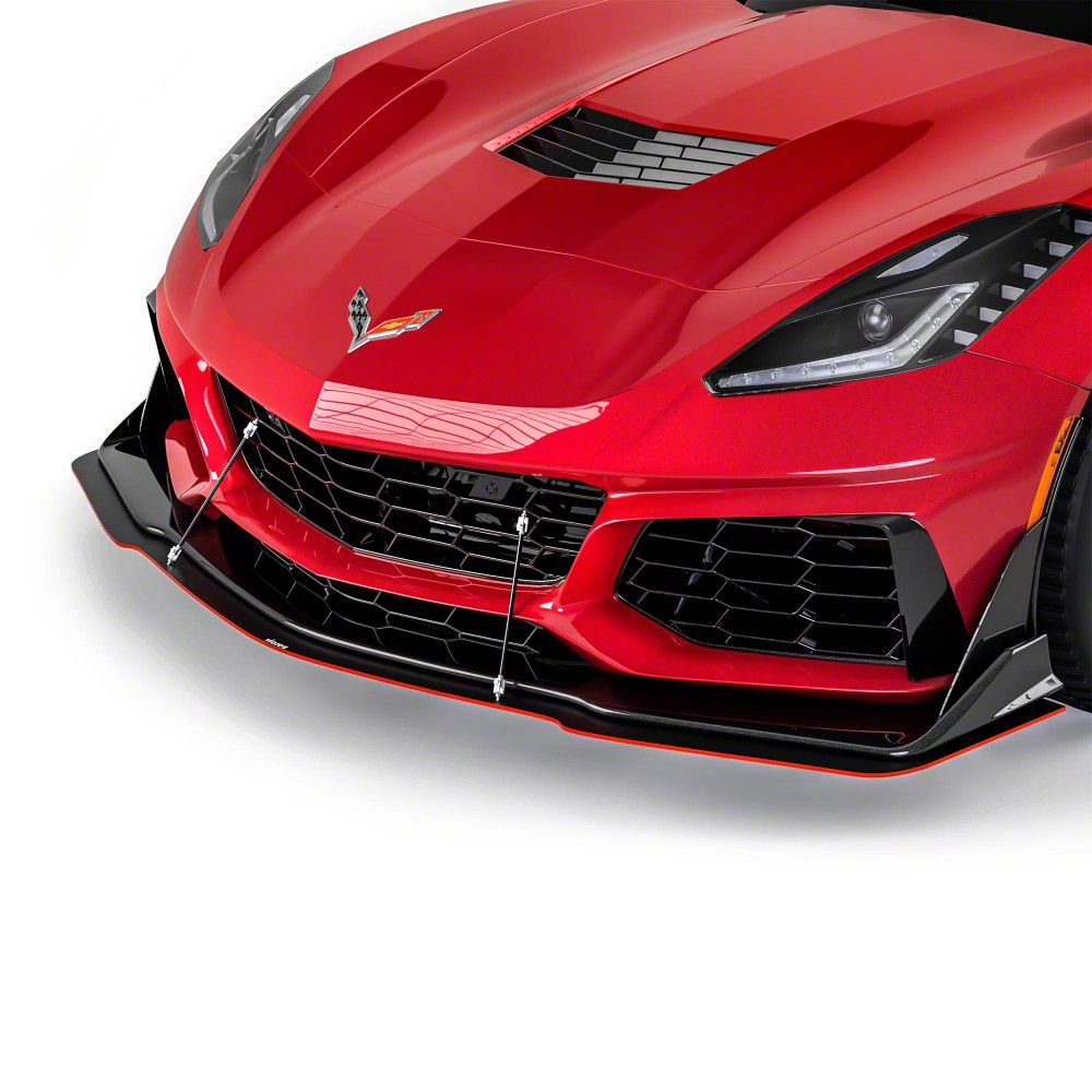 Corvette VZR1 Style Front Lip; Matte Black (14-19 Corvette C7) - Free ...