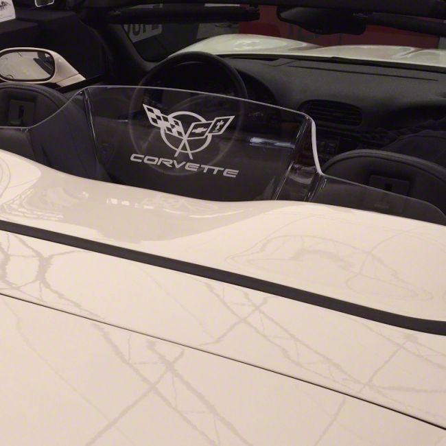 Corvette Wind Deflector with C5 Flags Logo; Clear; Extreme Multi-Color ...