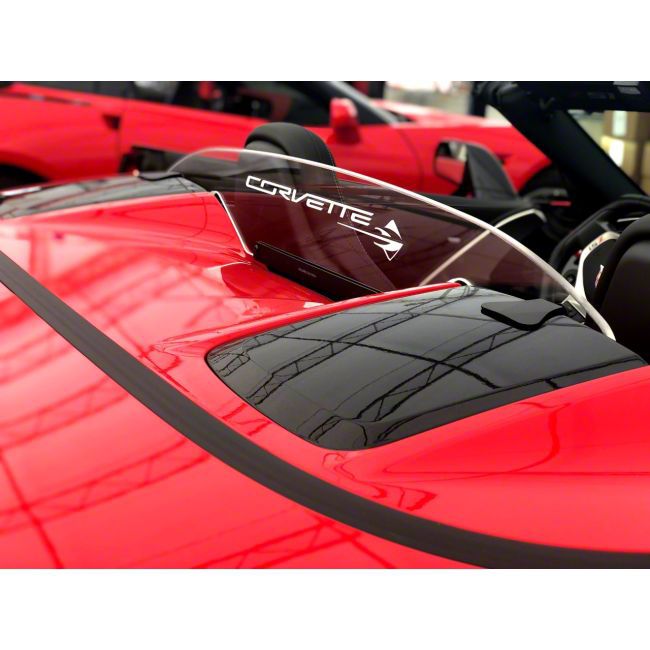 Corvette Wind Deflector with Corvette Z06 Logo; Clear; Blue Lighting ...