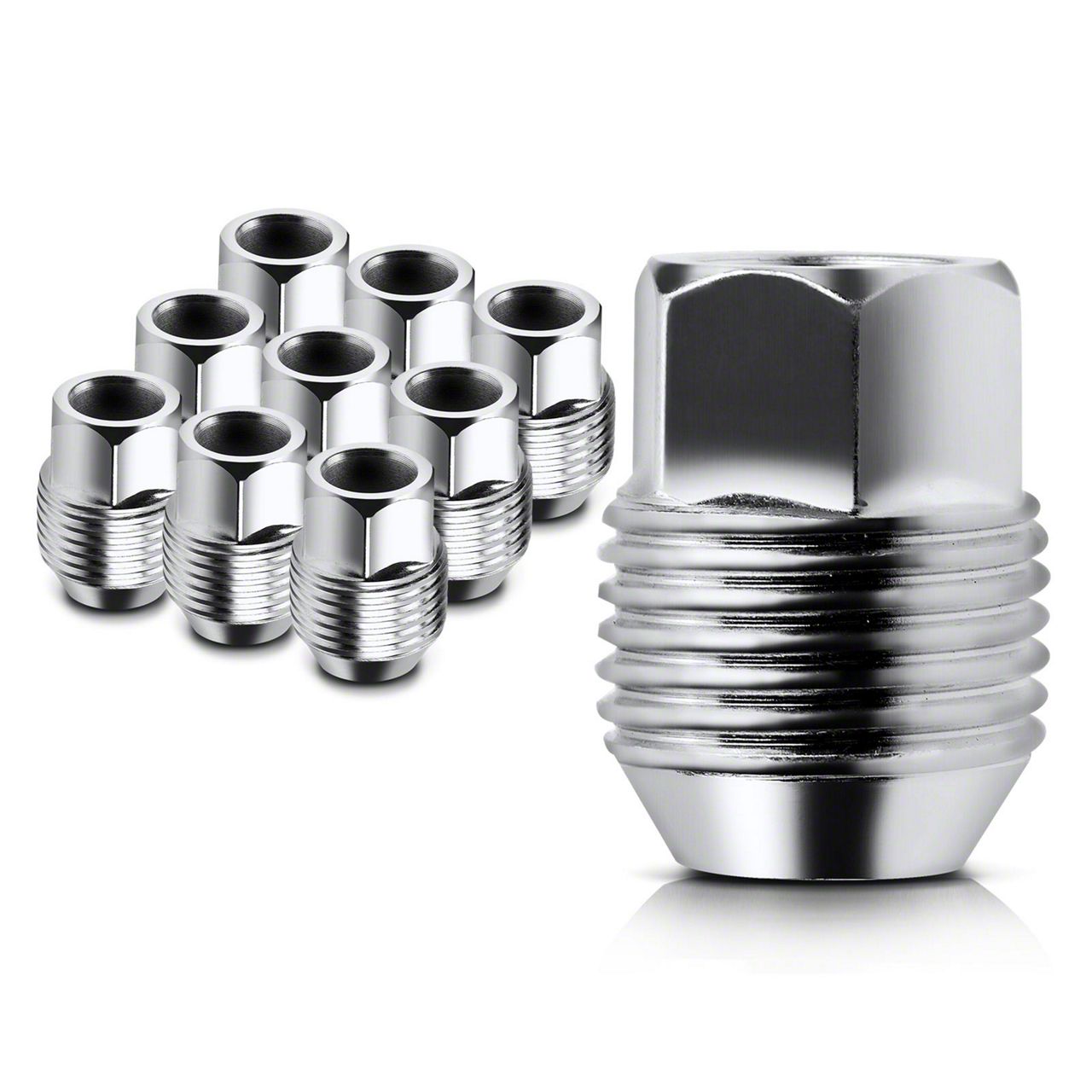 Corvette Yellow/Zinc Plated Lug Nuts; M12x1.5; Set of 10 (85-96 ...