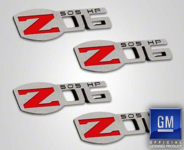 Corvette Z06 505HP Badges; Polished (06-13 Corvette C6 Z06) - Free Shipping