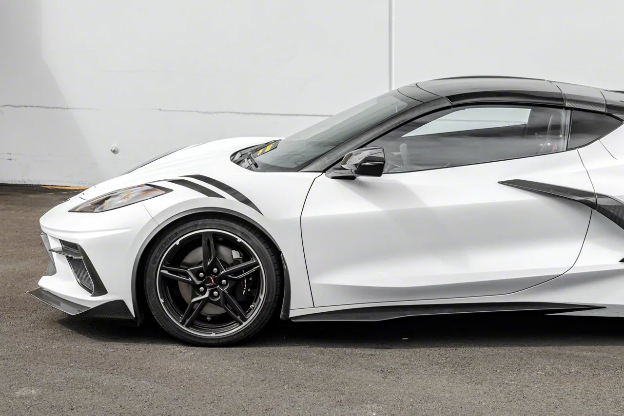 Corvette Z06 Package Side Skirt Rocker Panels; Matte Black (20-26 ...