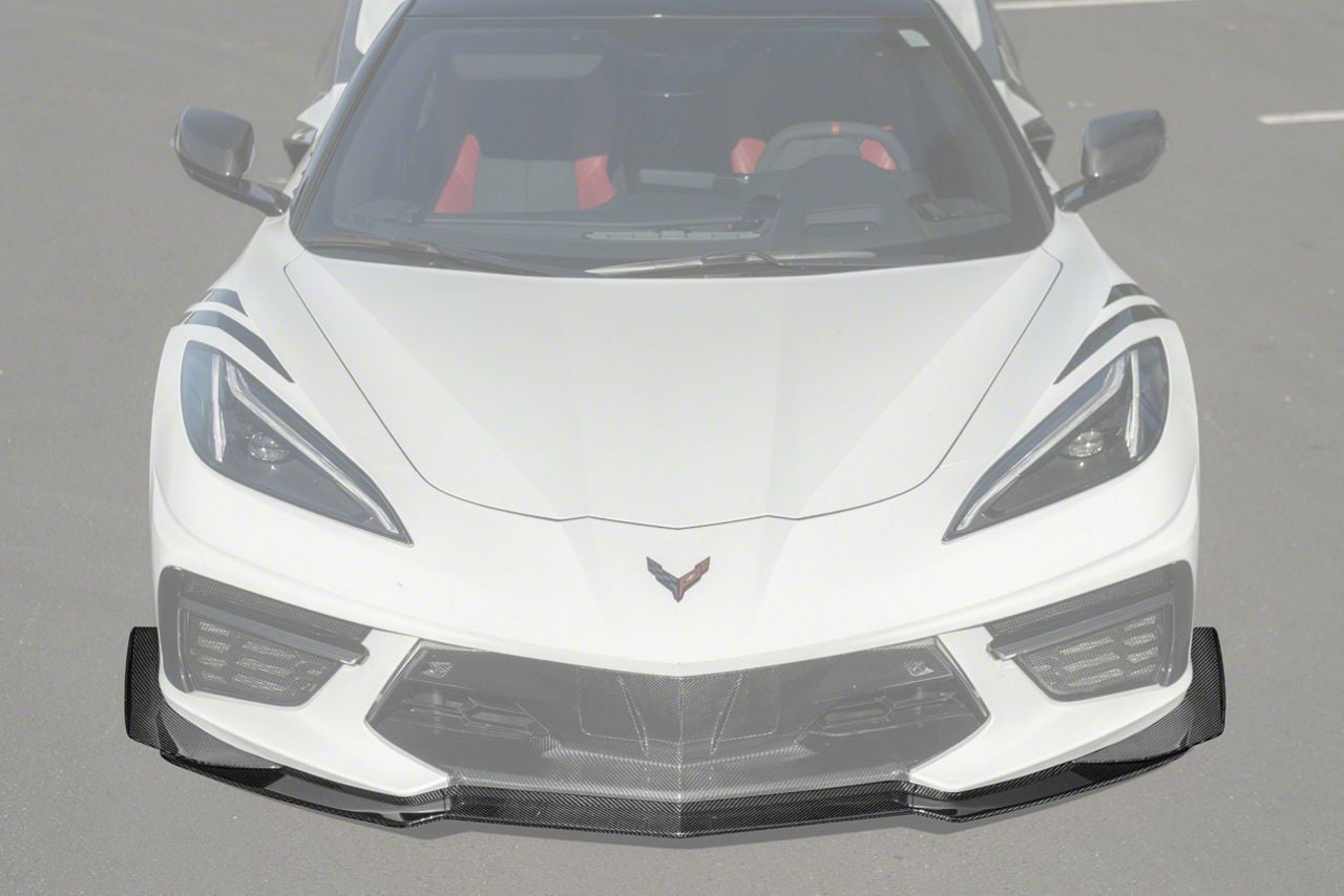 Corvette Z06 Style Front Splitter Lip and Canards; Carbon Fiber (20-26 ...