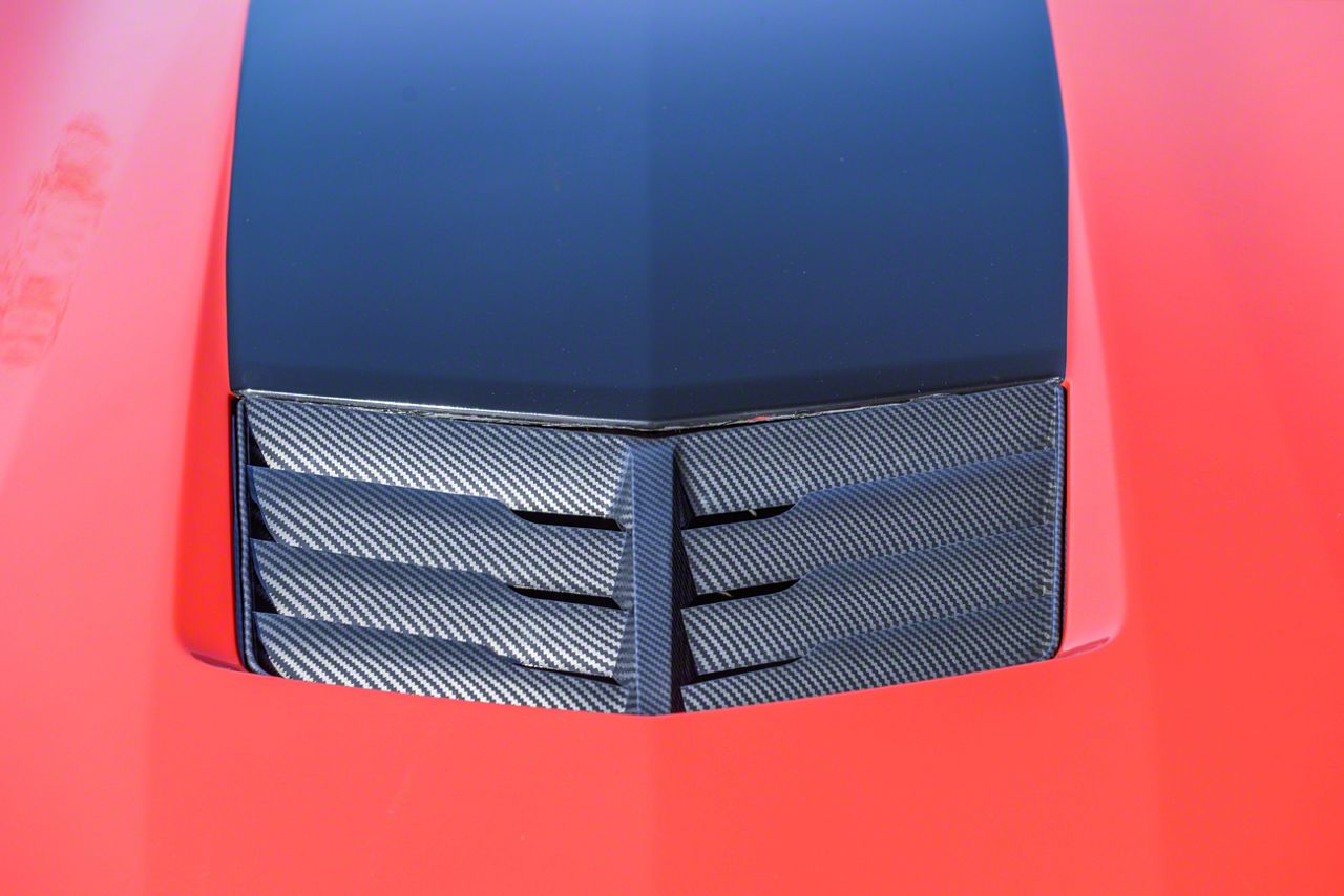 Corvette Z06 Style Hood Vent; Hydro-Dipped Carbon (14-19 Corvette C7 ...
