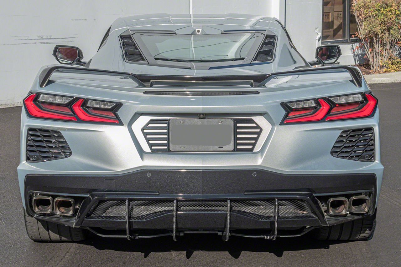 Corvette Z51 Add-On Rear Diffuser Fins; Carbon Fiber (20-25 Corvette C8 ...