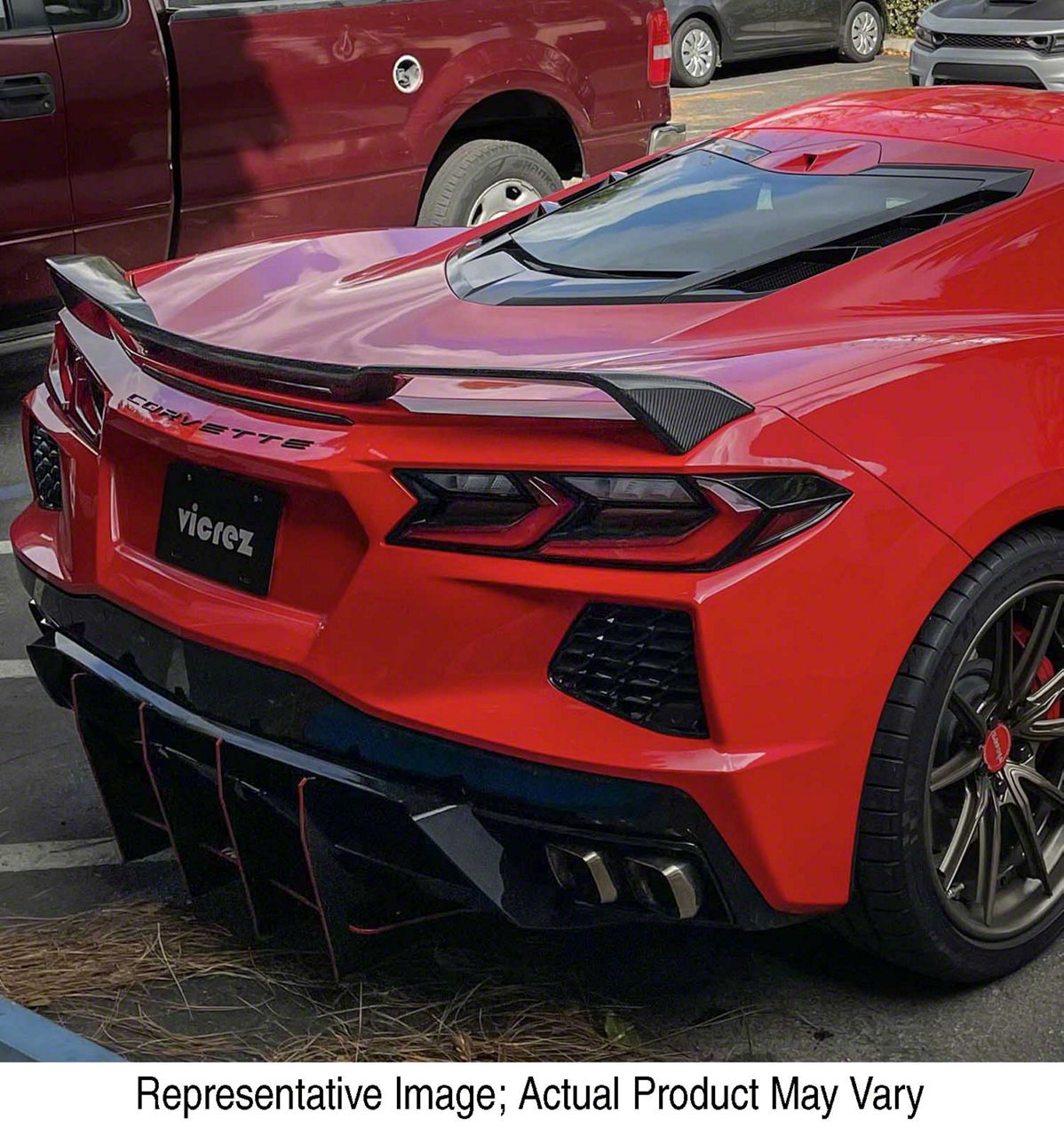 Corvette Z51 Style Rear Spoiler; Gloss Honeycomb Weave Carbon Fiber (20 ...