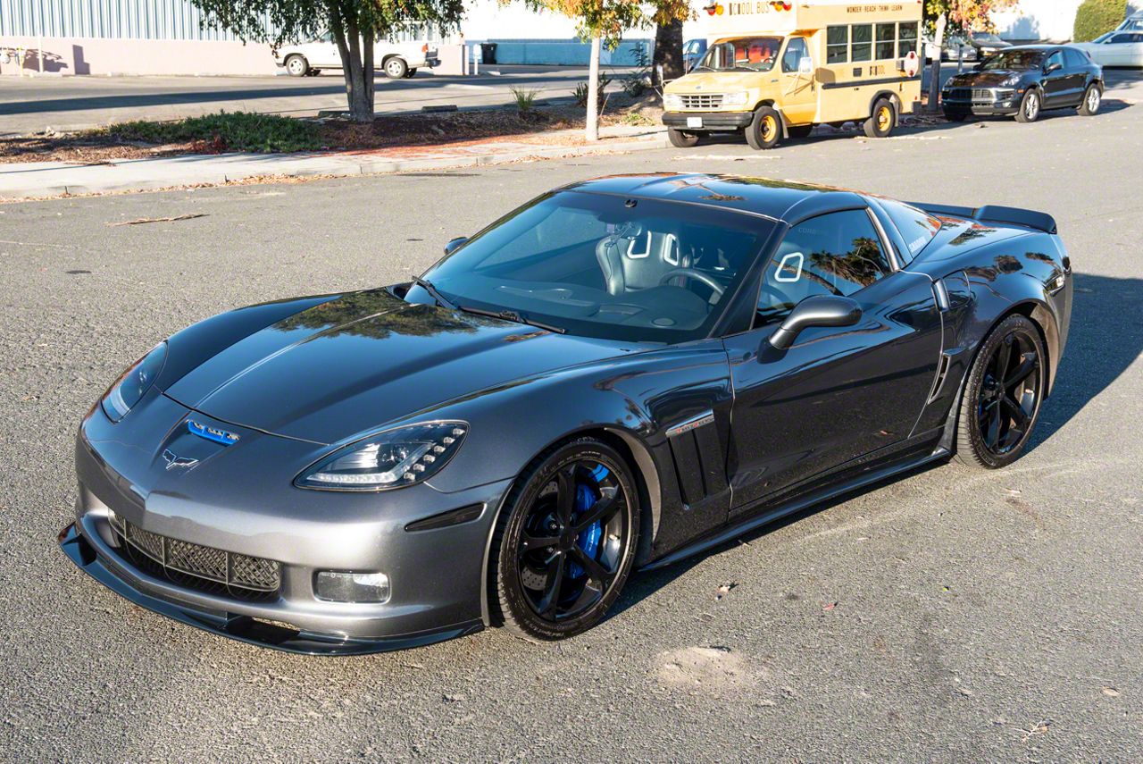 Corvette ZR1 Conversion Package Front Splitter; Gloss Black (06-13 ...