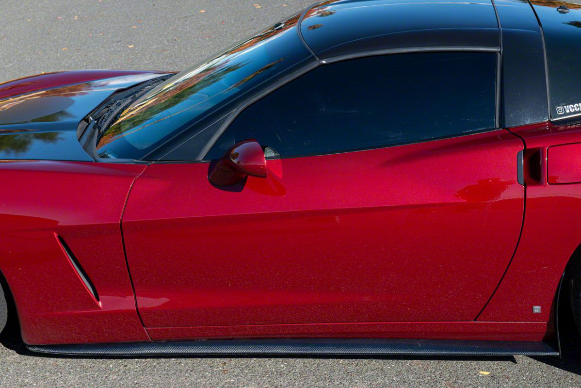Corvette ZR1 Conversion Side Skirt Rocker Panels; Carbon Fiber (05-13 ...