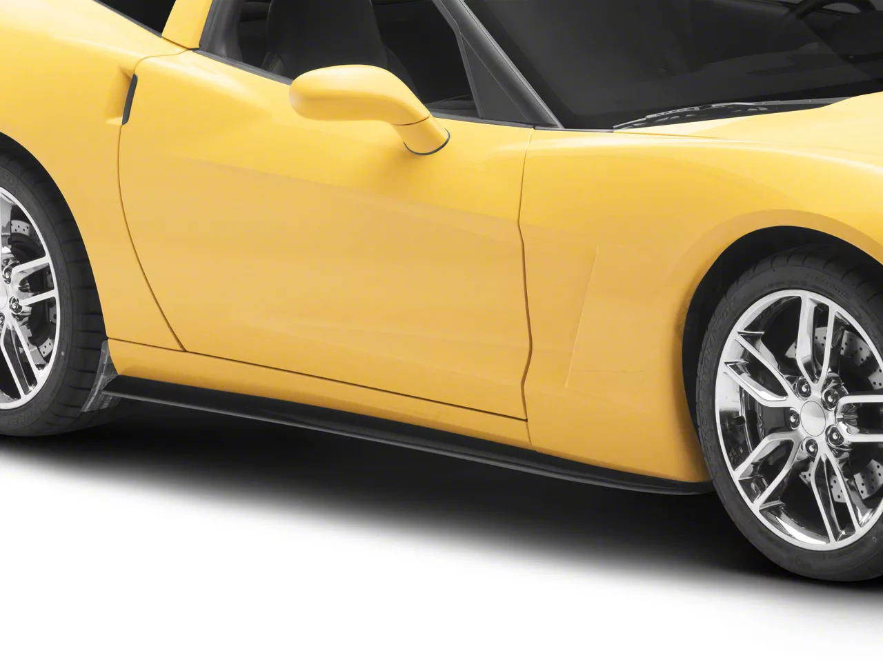 Corvette ZR1 Conversion Side Skirt Rocker Panels; Gloss Black (05-13 ...
