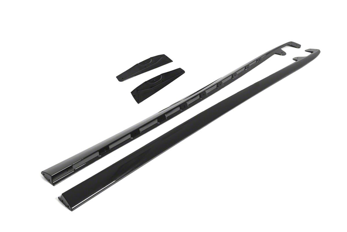 Corvette ZR1 Conversion Side Skirt Rocker Panels; Gloss Black (05-13 ...