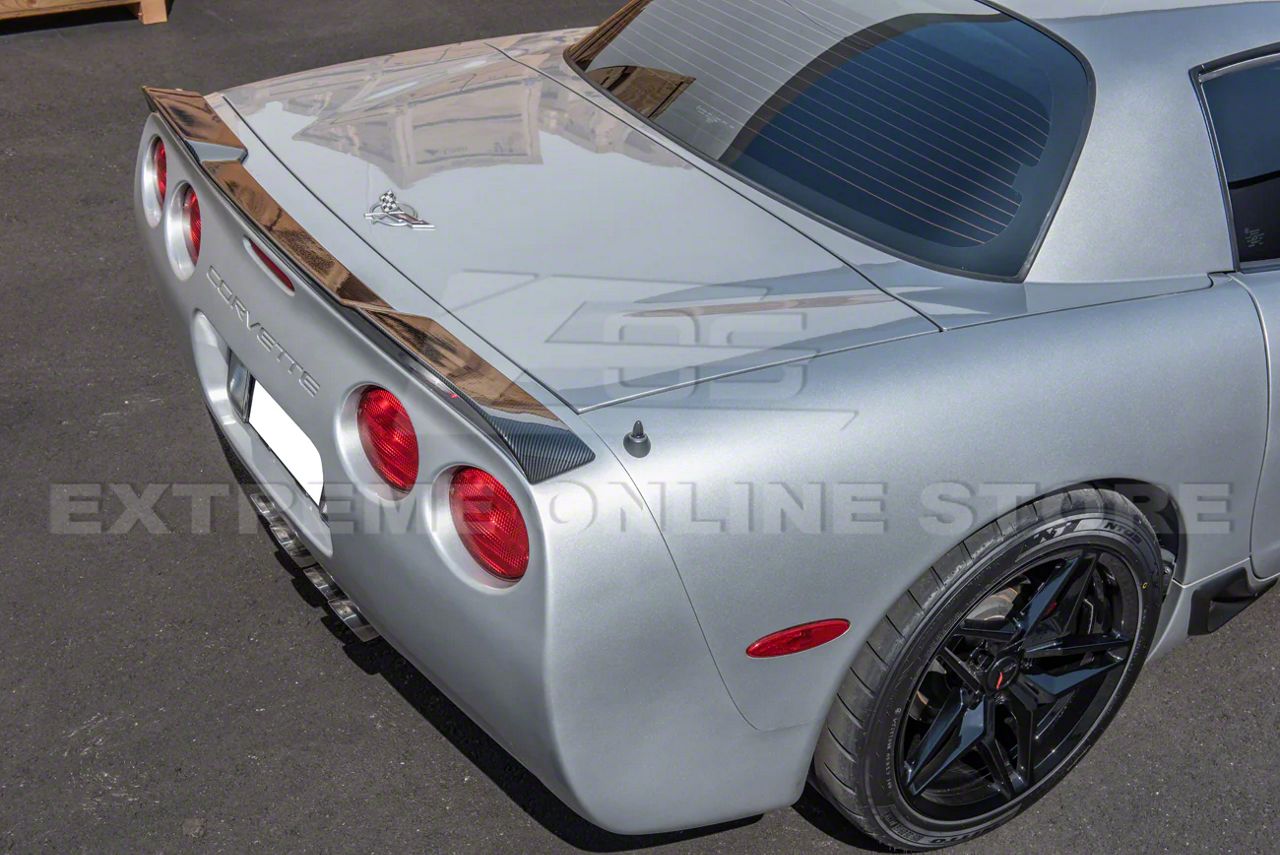 Corvette ZR1 Extended Rear Spoiler; Hydro-Dipped Carbon Fiber (97-04 ...