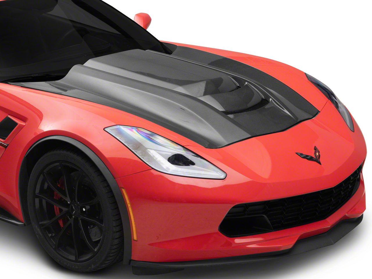 Corvette ZR1 Style Cowl Vented Extractor Hood; Carbon Fiber (14-19 ...