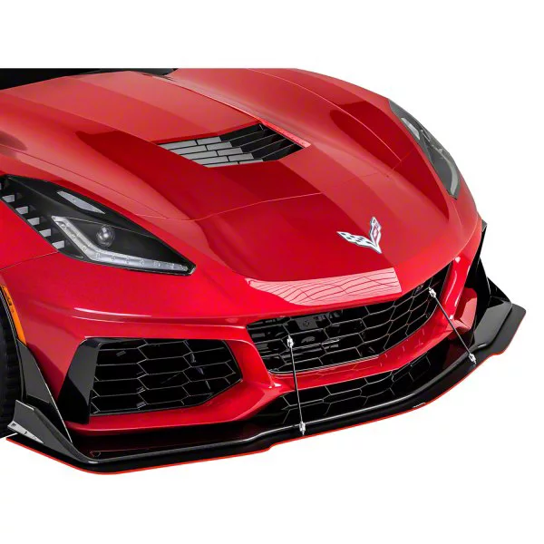Corvette ZR1 Style Front Bumper Splitter; Gloss Black Vinyl (14-19 ...
