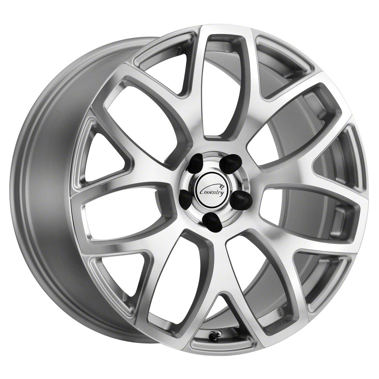 Coventry Wheels Mach-E Ashford Silver with Mirror Cut Face Wheel; 18x8 ...