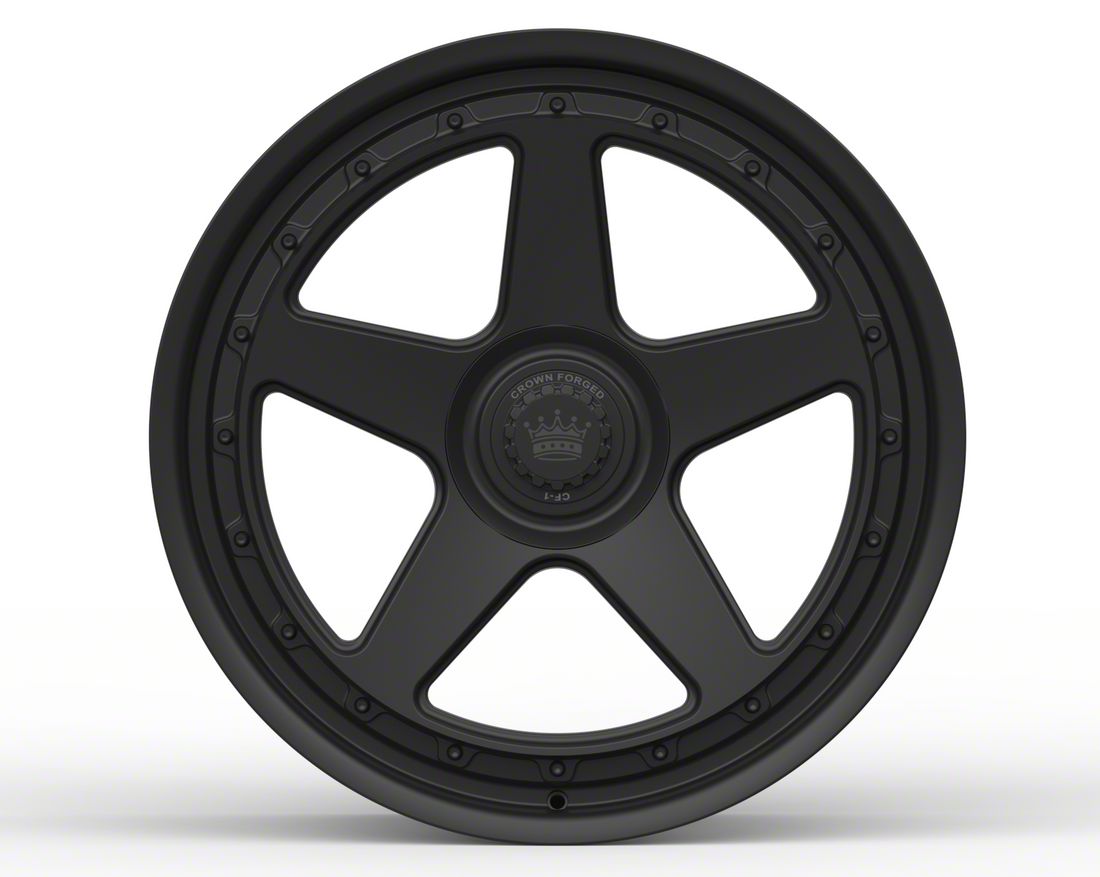Crown Forged Wheels Camaro CF-1 Satin Black Wheel; Front Only; 20x10.5 ...
