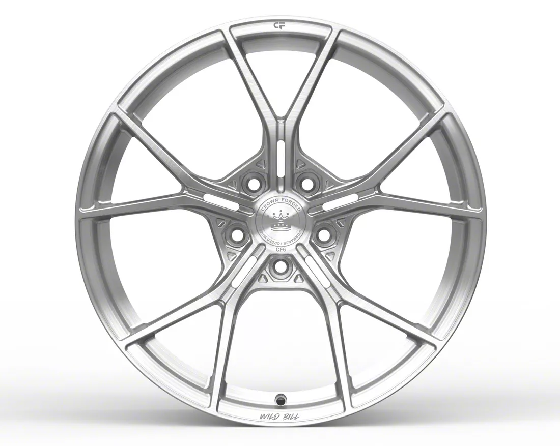 Crown Forged Wheels Camaro CF-6 Machined/Brushed Wheel; Rear Only ...