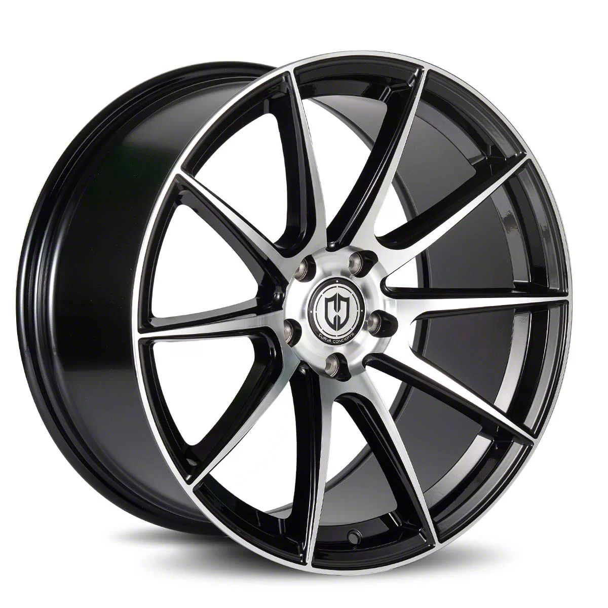 Curva Concepts Mustang CFF72 Gloss Black Machined Wheel; 19x9.5; 38mm Offset CFF72 ...