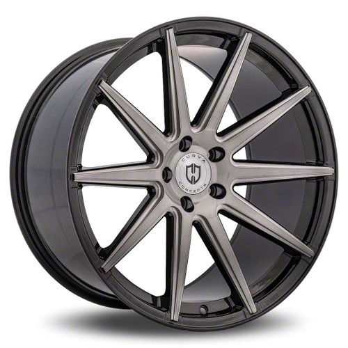 Curva Concepts Camaro C49 Gloss Black Brushed Wheel; Rear Only; 20x10.5 ...
