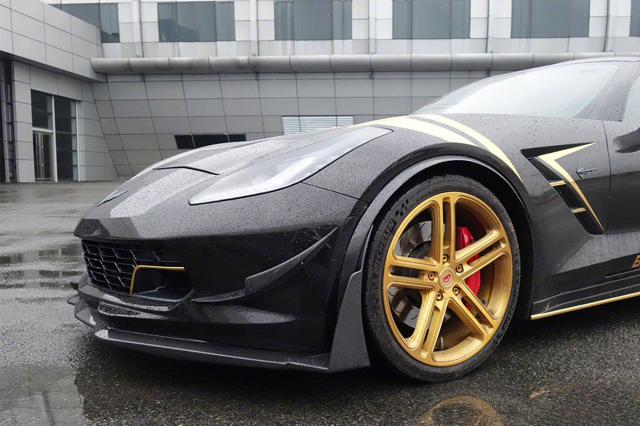 Darwin Pro Aero Corvette Front Fender Flares; Carbon Fiber ...