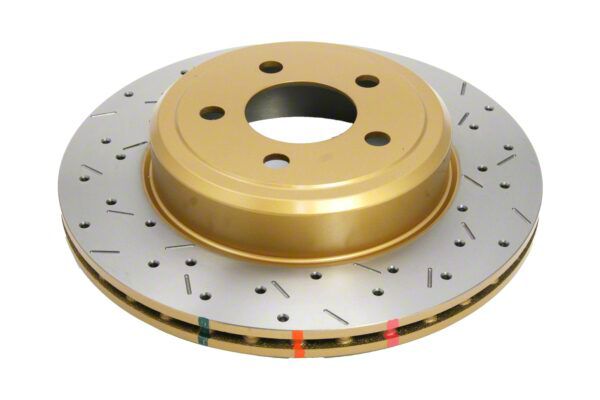 DBA Charger 4000 Series XS Gold Cross Drilled and Slotted Rotor; Rear ...