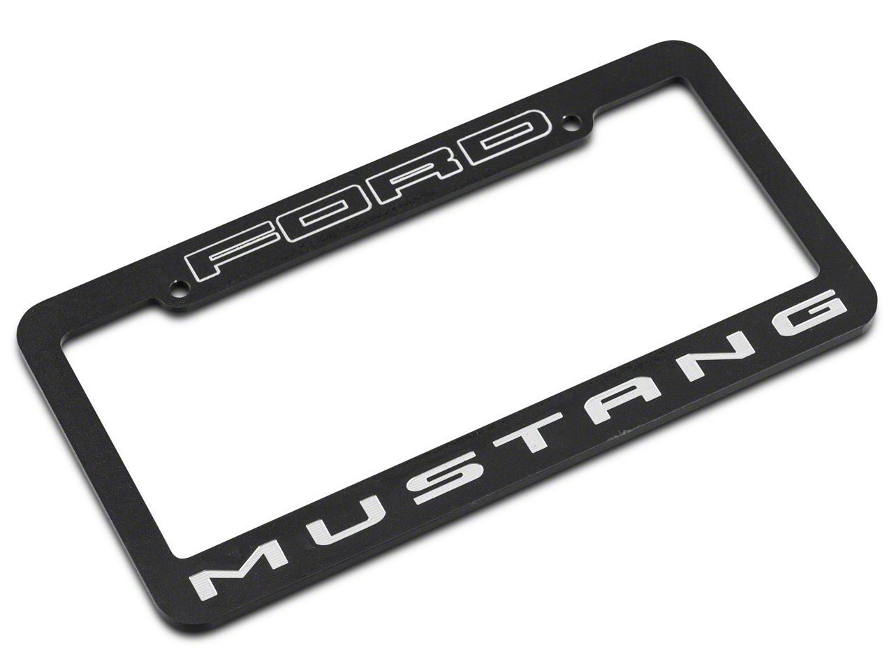 Defenderworx Mustang License Plate Frame with Mustang Logo; Matte Black ...