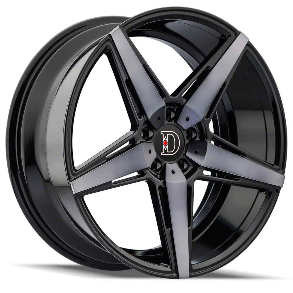 Defy Mustang D02 Gloss Black Machined with Dark Tint Wheel; 20x8.5 ...