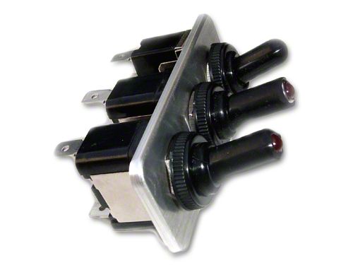 Delta Lights Mustang Switch Plate Aluminum with 3 Switches 05-2001-3X ...