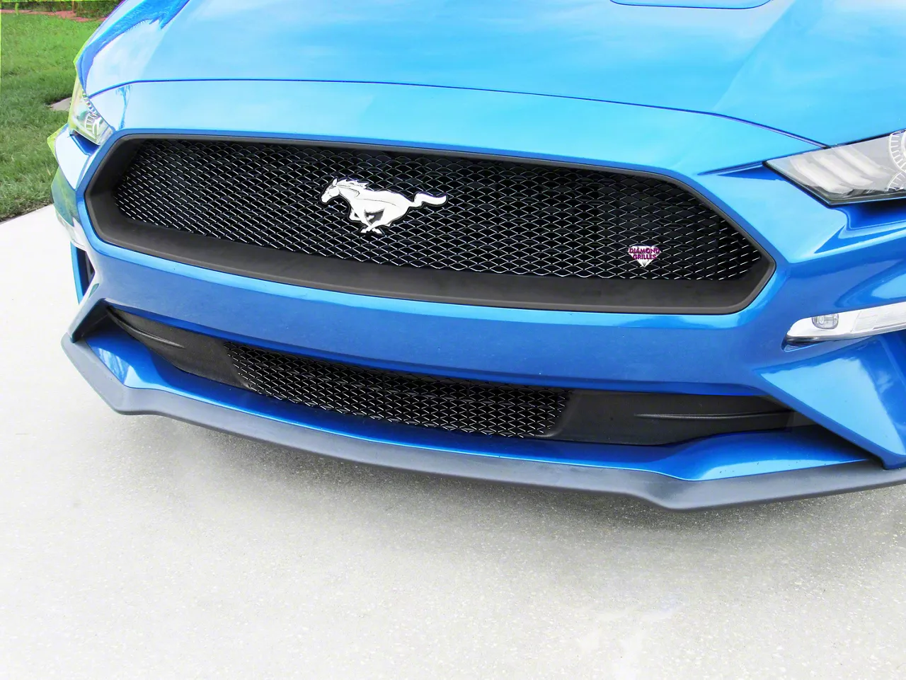 Diamond Grilles Mustang Upper and Lower Grilles; Gloss Black 10102 (18 ...