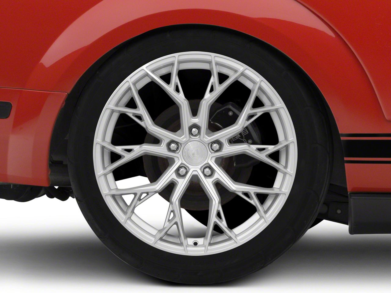 Dolce Performance Mustang Aria Gloss Silver Machined Face Wheel; Rear ...