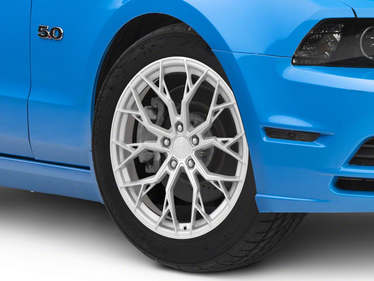 Dolce Performance Mustang Aria Gloss Silver Machined Face Wheel; 18x8.5 ...