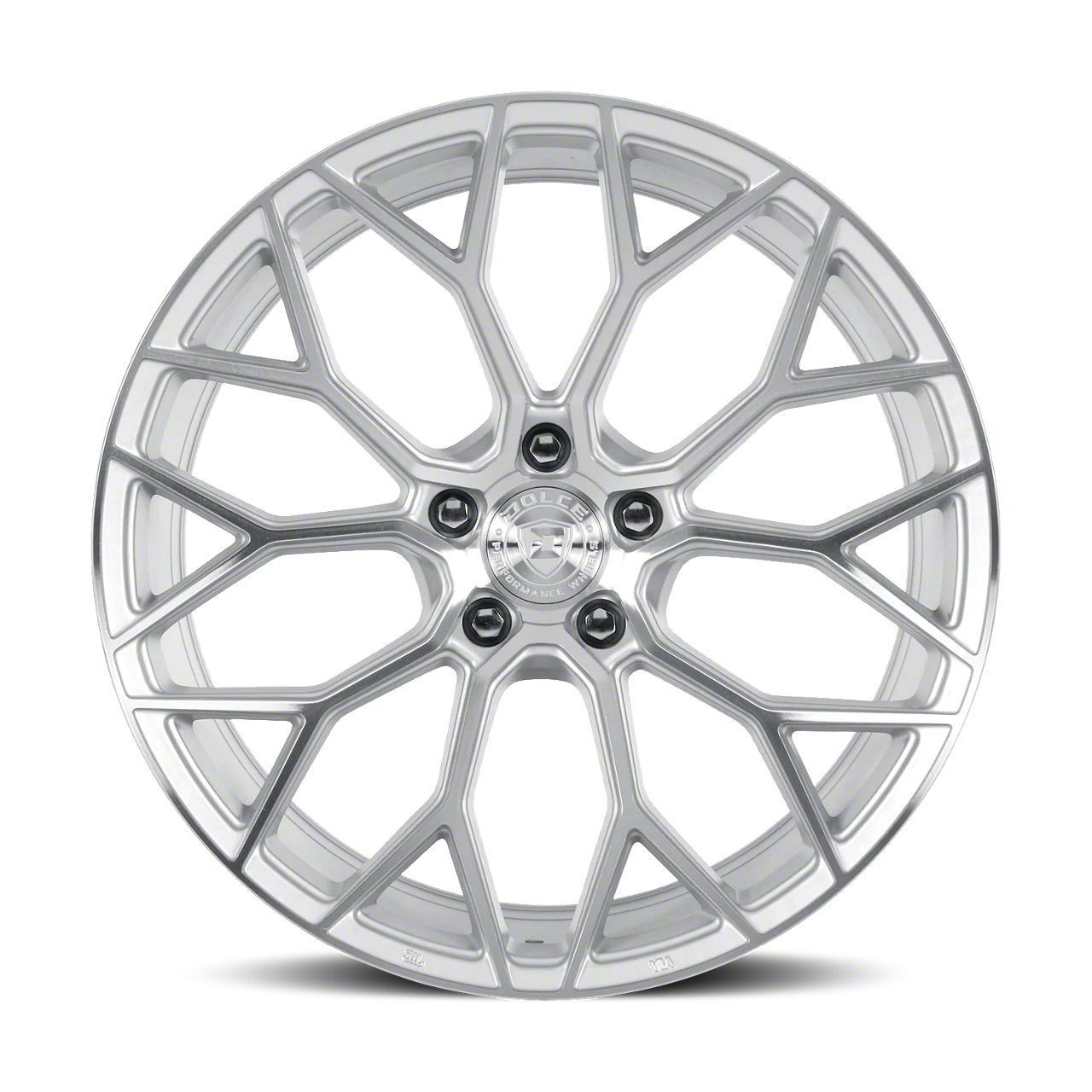 Dolce Performance Mustang Pista Gloss Silver Machined Face Wheel; 18x8 ...