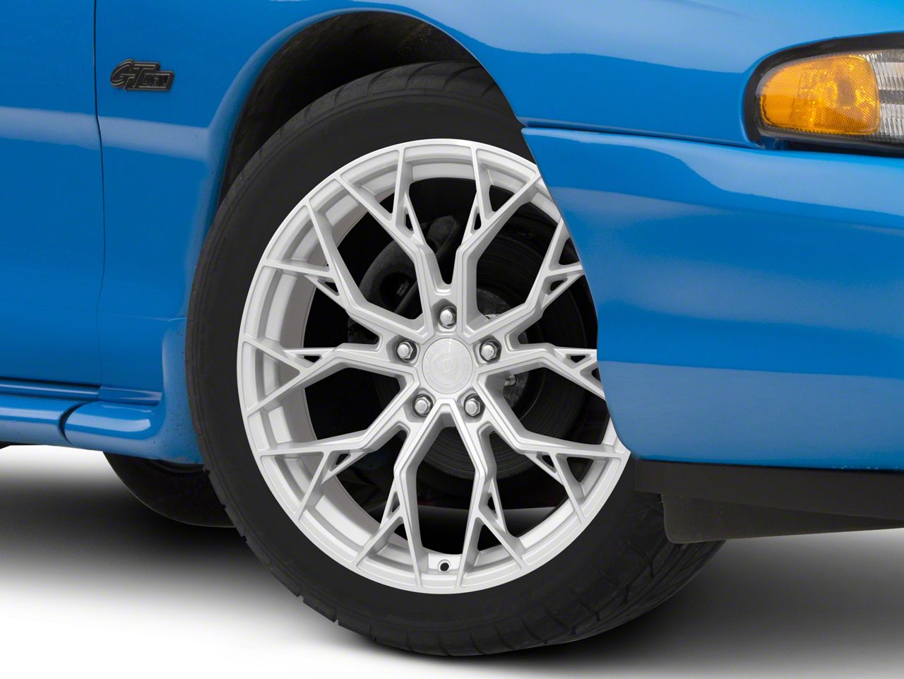 Dolce Performance Mustang Aria Gloss Silver Machined Face Wheel; 18x8.5 ...