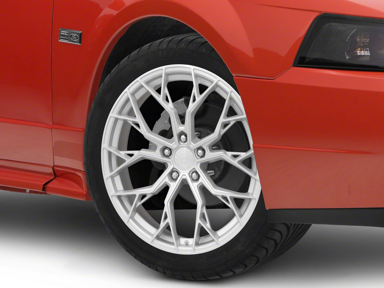 Dolce Performance Mustang Aria Gloss Silver Machined Face Wheel; 18x8.5 ...