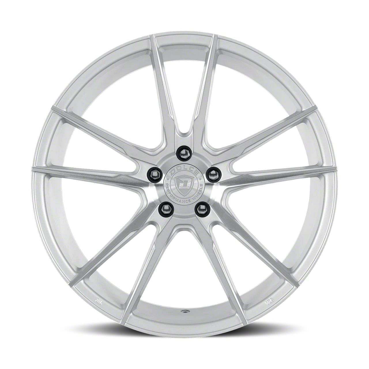 Dolce Performance Mustang Vain Gloss Silver Machined Face Wheel; 19x8.5 ...