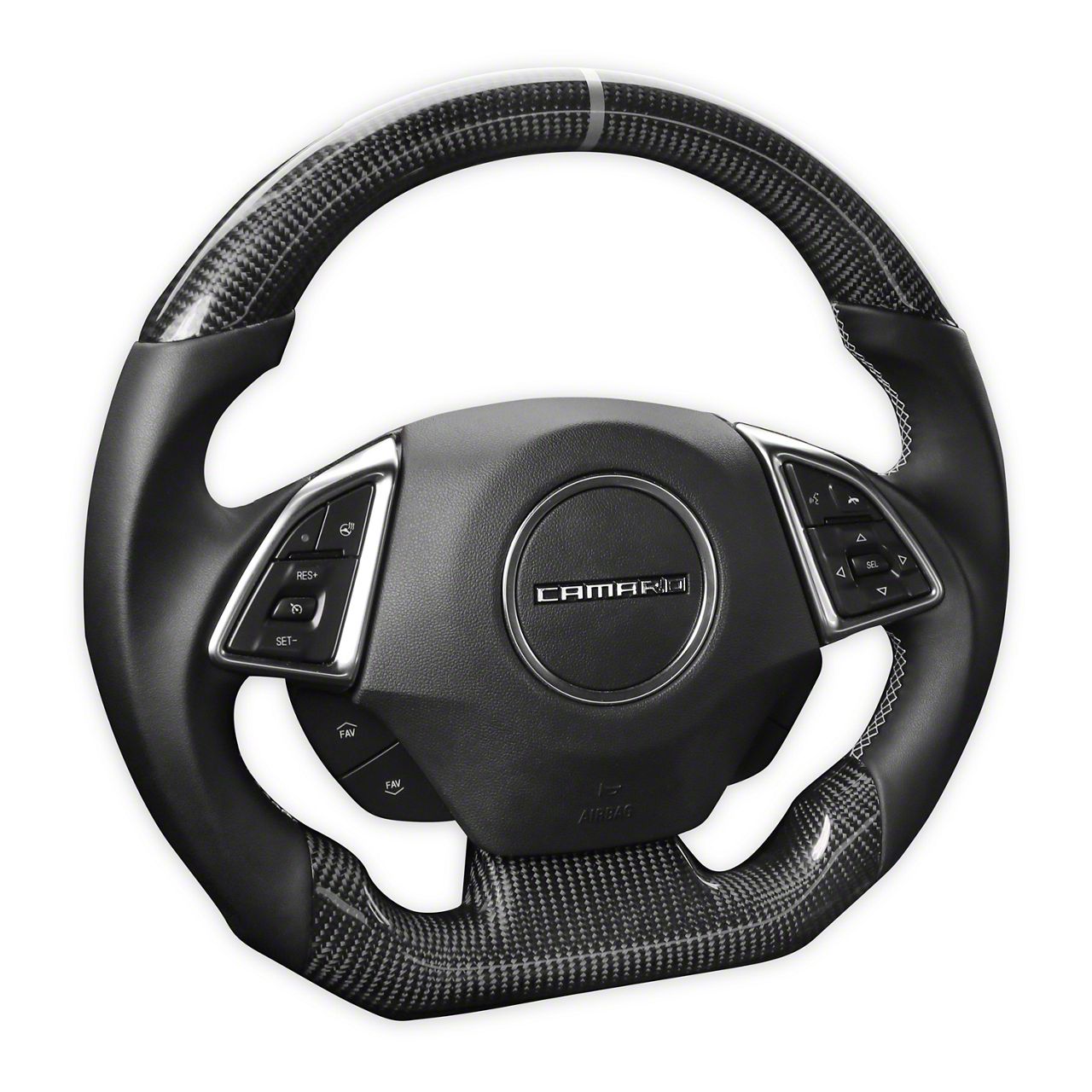 Drake Muscle Cars Camaro Steering Wheel; Carbon Fiber with Leather ...