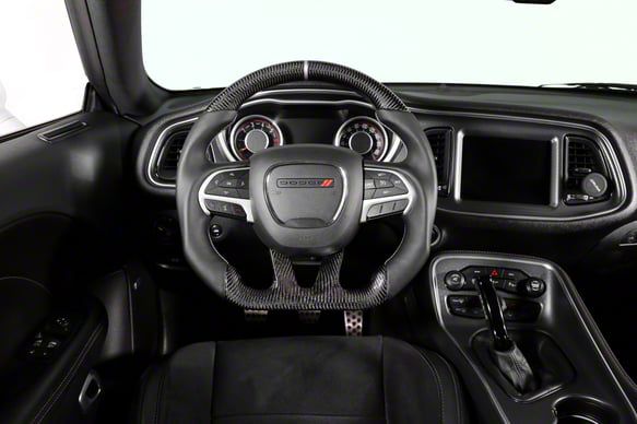 Drake Muscle Cars Challenger Steering Wheel; Carbon Fiber with Leather ...
