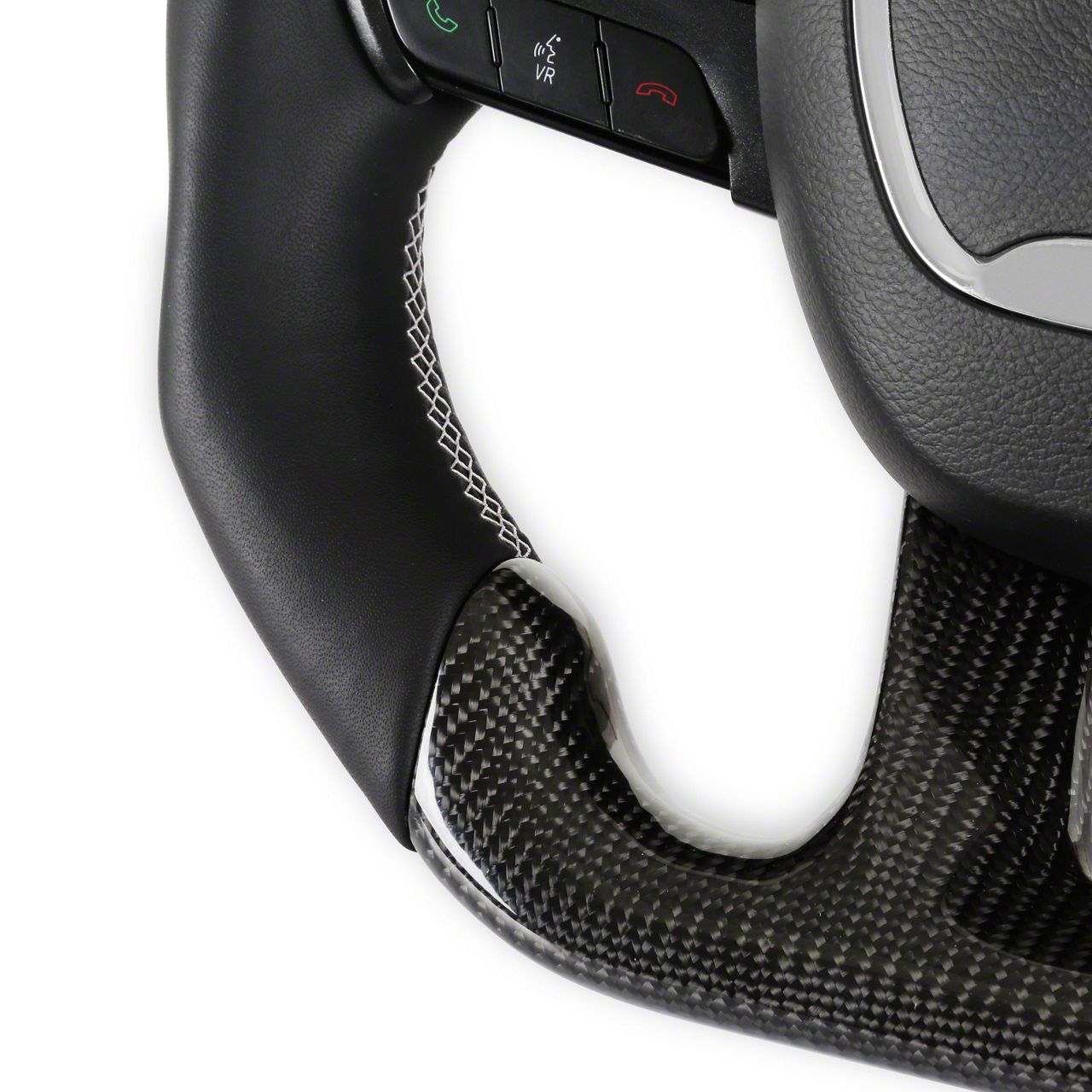 Drake Muscle Cars Challenger Steering Wheel; Carbon Fiber with Leather ...
