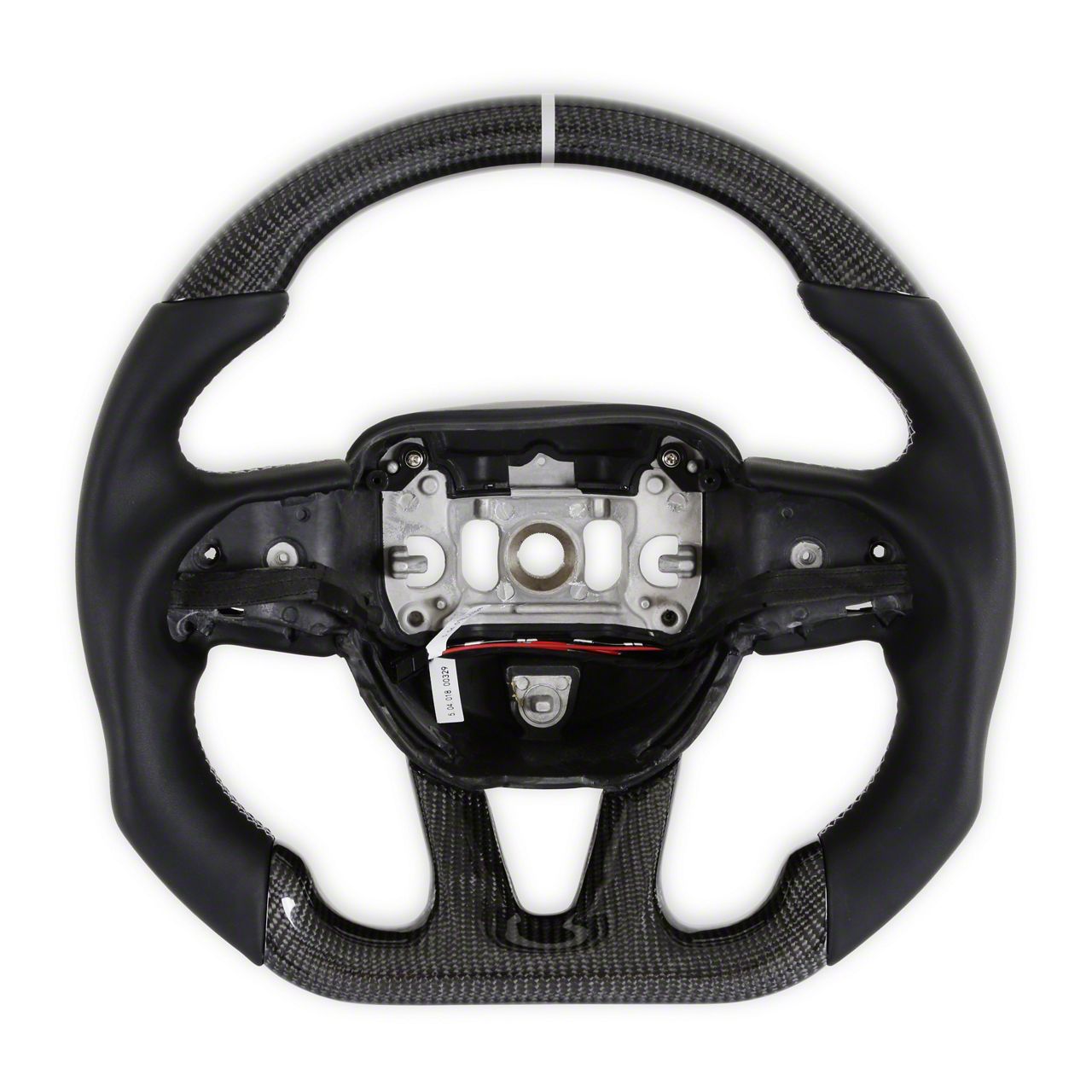 Drake Muscle Cars Charger Steering Wheel; Carbon Fiber with Leather ...