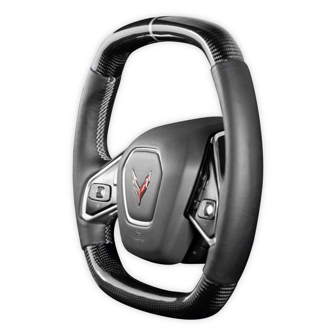 Drake Muscle Cars Corvette Steering Wheel; Carbon Fiber with Leather ...