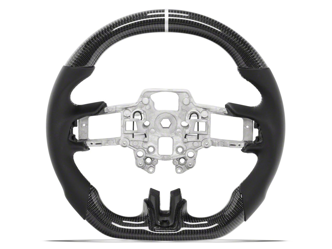 Drake Muscle Cars Mustang Steering Wheel; Carbon Fiber with Leather ...