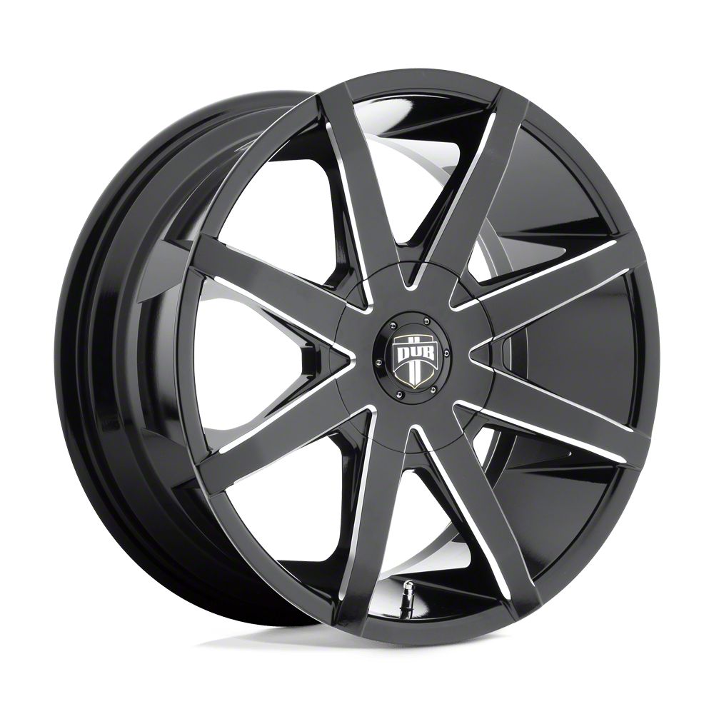 DUB Camaro Push Gloss Black Milled Wheel; 22x9.5; 32mm Offset ...