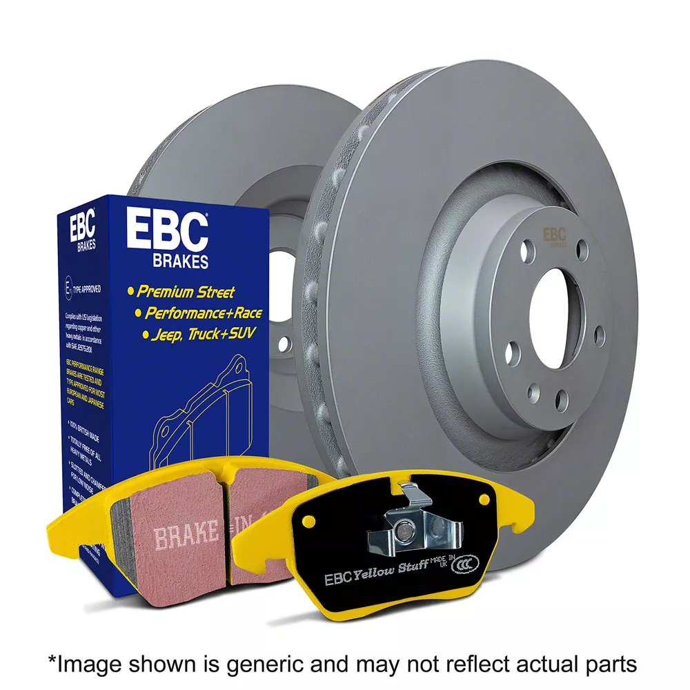 EBC Brakes Mustang Stage 13 Yellowstuff Brake Rotor and Pad Kit; Rear ...
