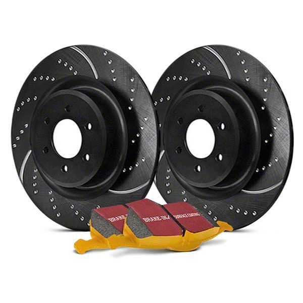 EBC Brakes Mustang Stage 5 Yellowstuff Brake Rotor and Pad Kit; Rear ...