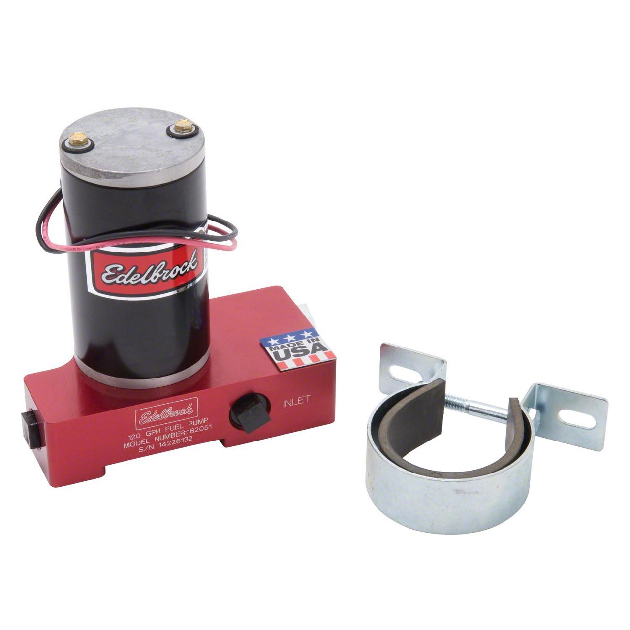 Edelbrock Camaro In-Line Red Electric Fuel Pump; 120 GPH 182051 ...