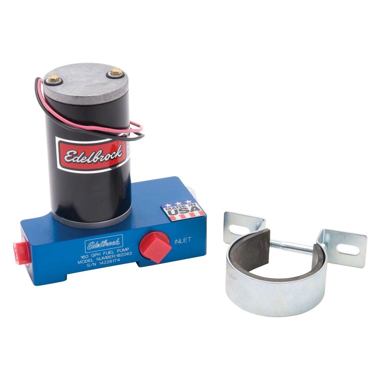Edelbrock Mustang In-Line Blue Electric Fuel Pump; 160 GPH 182062 ...